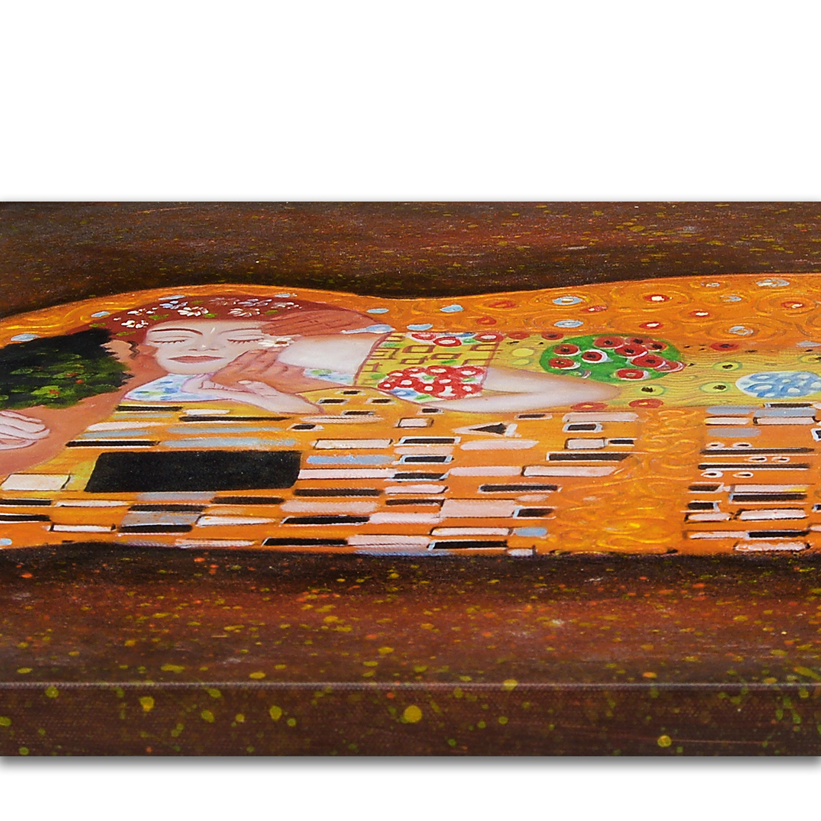 Quadro Bacio di Klimt, falso d'autore 60x50x2cm Dipinto Olio su tela